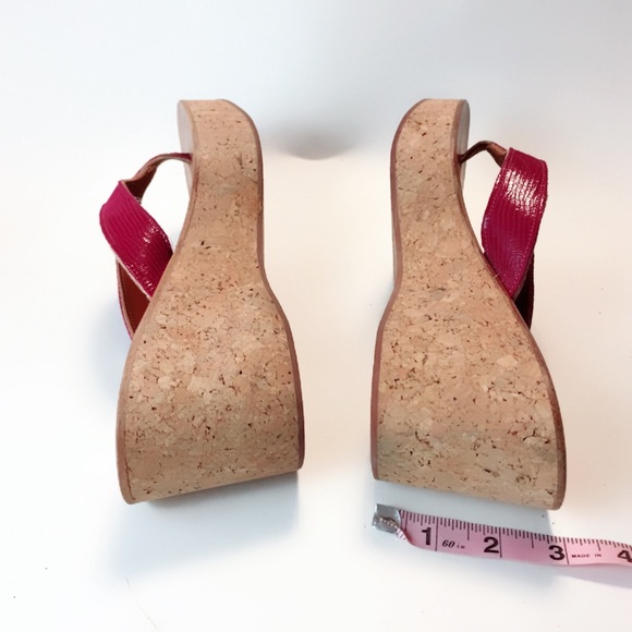 K.Jacques | Shoes | K Jacques Fuchsia Leather Thong Wedge Sandals ...